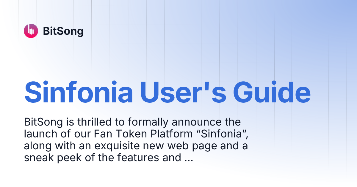 Sinfonia User's Guide | BitSong
